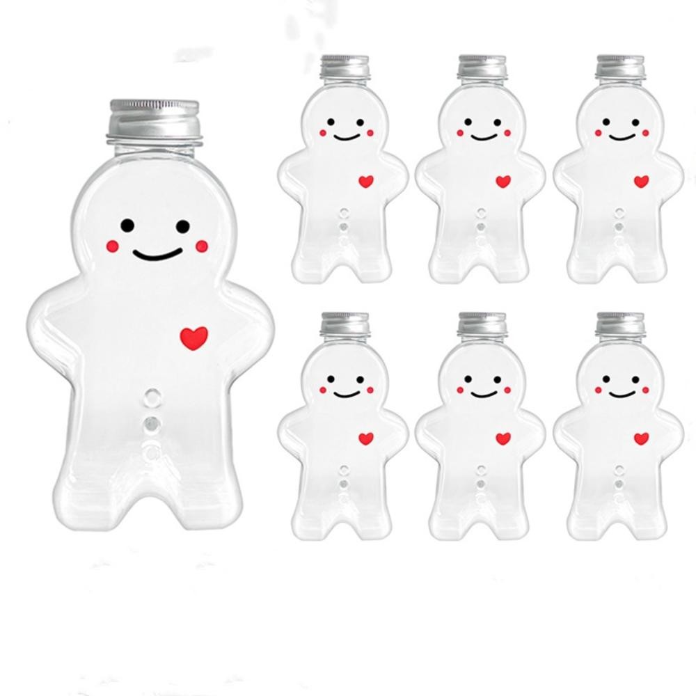 Christmas Gingerbread Man Water Bottles Reusable Plastic Juice Bottles ...