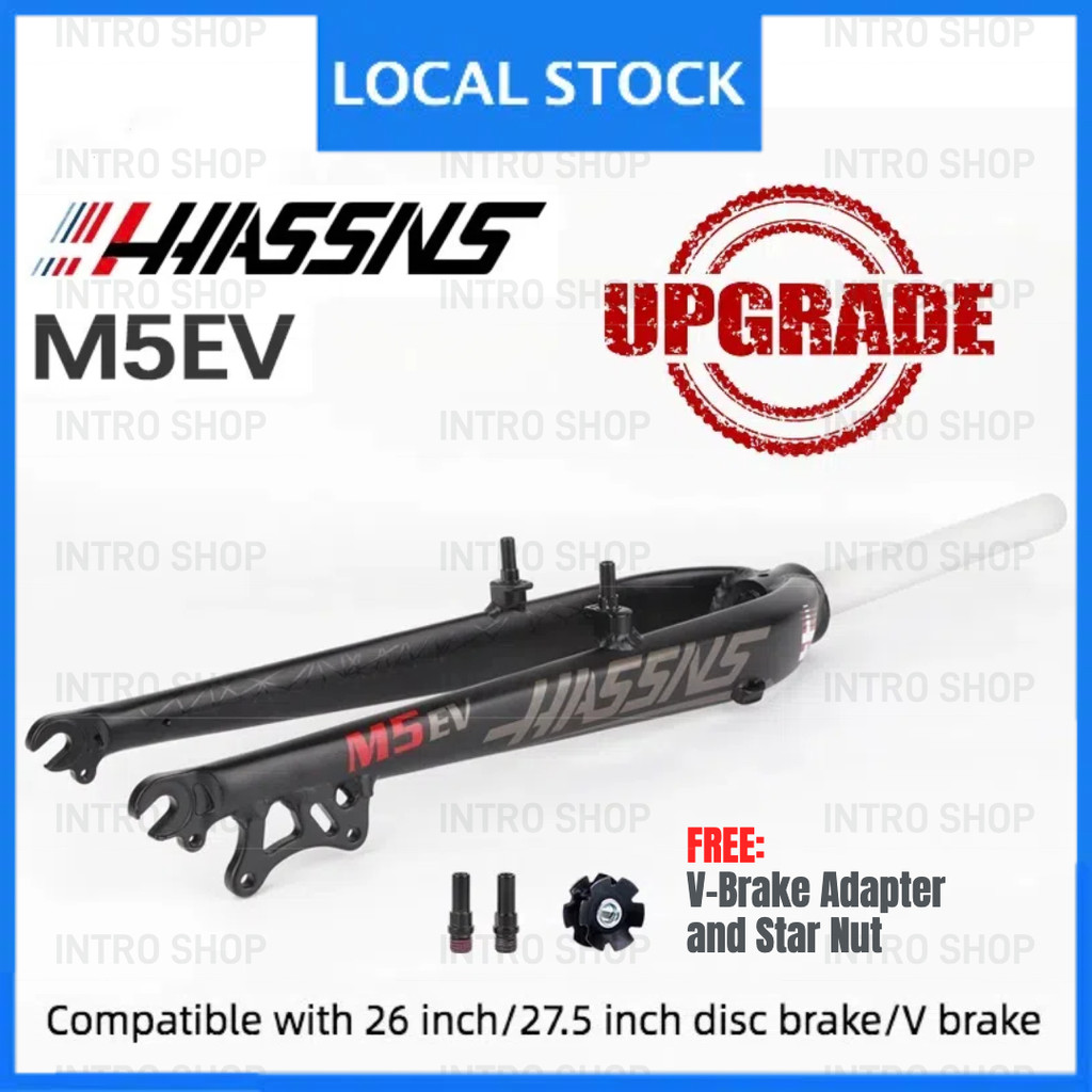HASSNS M5EV Bike Fork MTB Rigid Fork 26/27.5er MTB Alloy Front Fork Suitable for Disc Brake V ...
