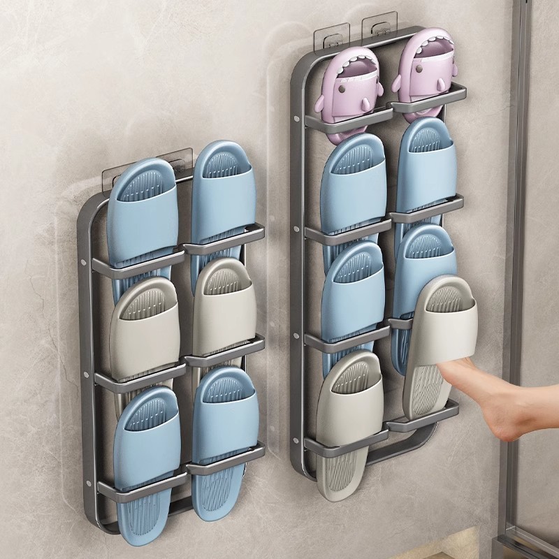 Slipper Storage Rack Slipper Storage Rack Gray Bathroom Slipper Rack ...