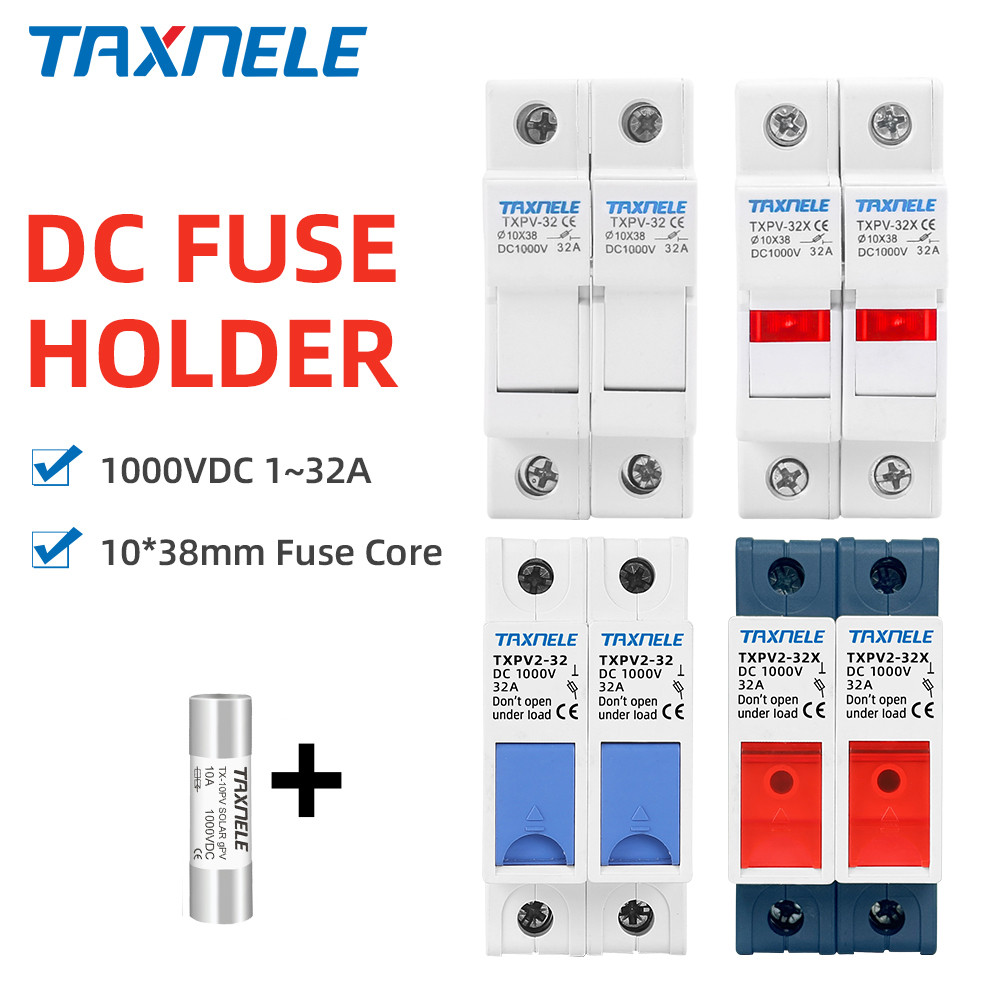 1P 2P DC Fuse Holder 10*38mm High Voltage Solar PV 1000V Photovoltaic ...