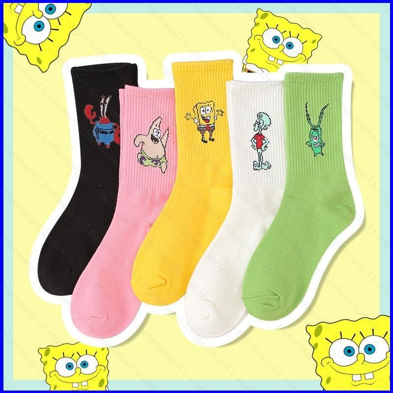LF1 [Ready stock] Cute Cartoon Cotton High Socks Pattern Medium Tube ...