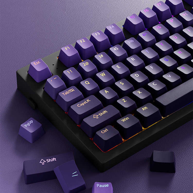 130 Keys Gradient Purple RGB Backlit Double Shot PBT Keycaps OEM ...