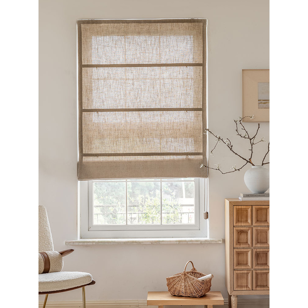 Mansano Roman Blinds Curtain Pull-Roll Lift Foldable Partition Bay ...
