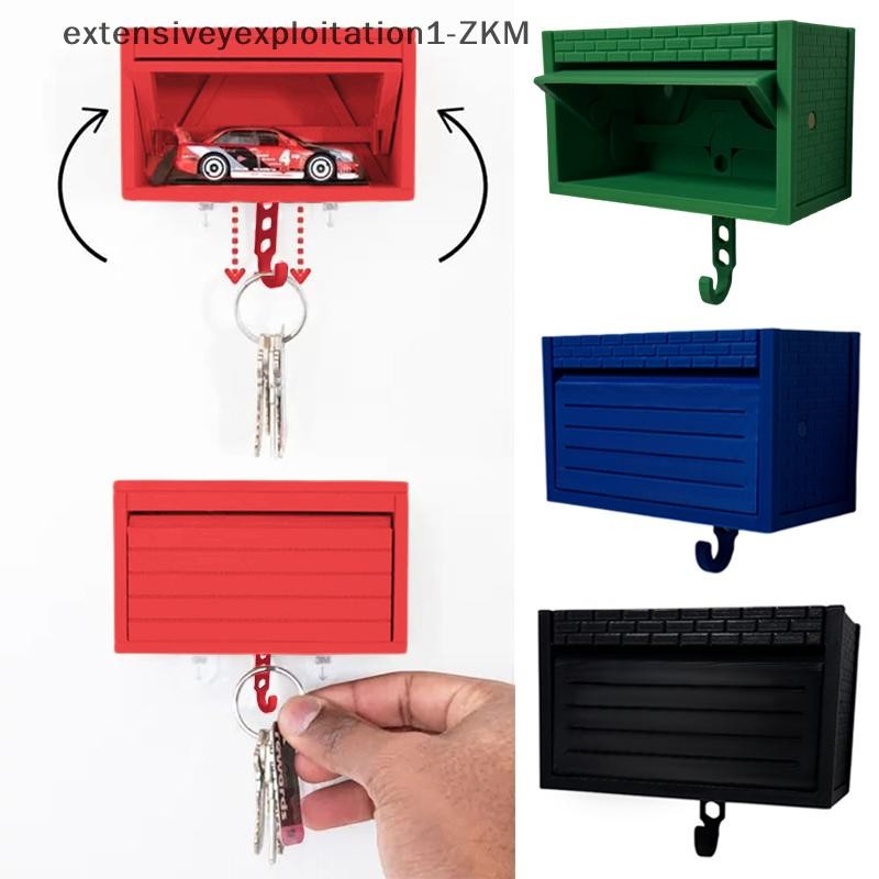 【EPPH】 Car Garage Key Holder With Opening Door, Wall Hanging Key Holder ...