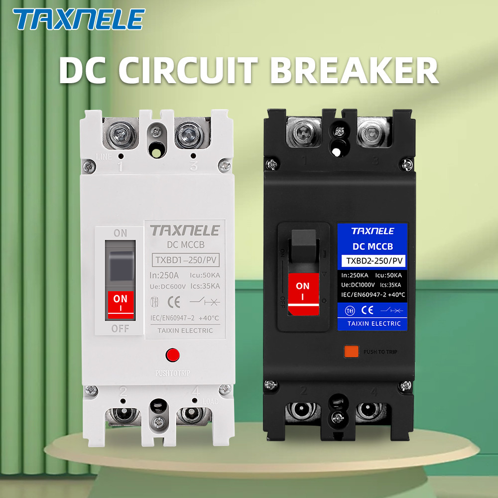 TAXNELE DC MCCB 2P 250A 600V 1000V DC Solar Molded Case Circuit Breaker Overload Protector Solar ...