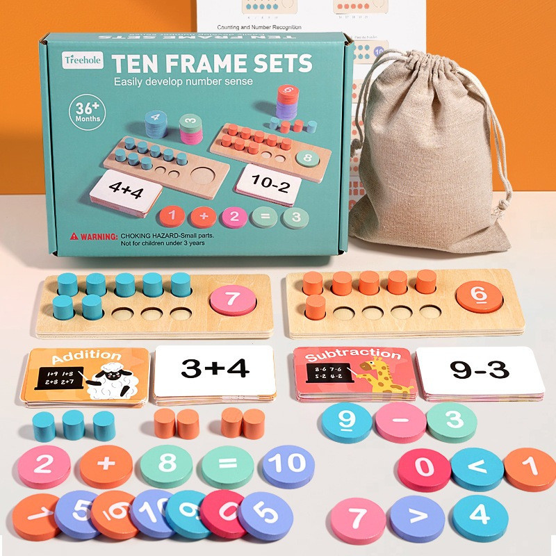 Montessori Wooden Decimal Counting Board Math Learning Tool for Kids 3 ...