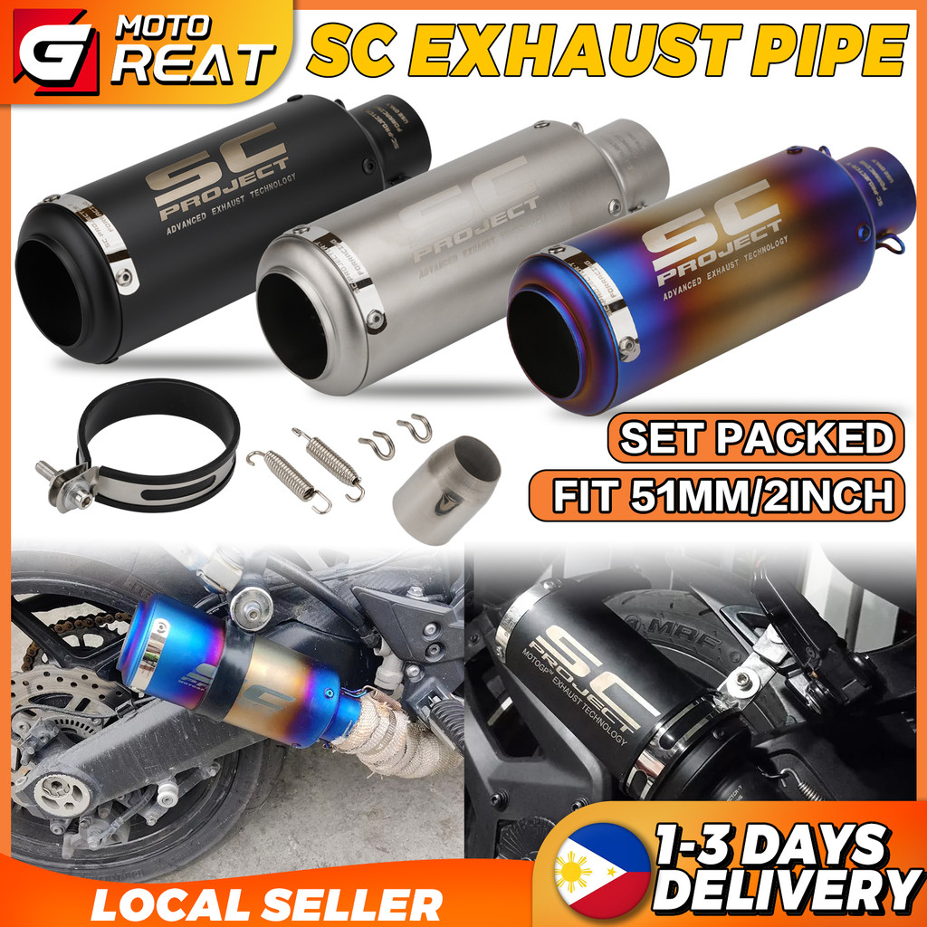 SC Project Exhaust Pipe Universal Motorcycle Exhaust Muffler Pipe Tail ...