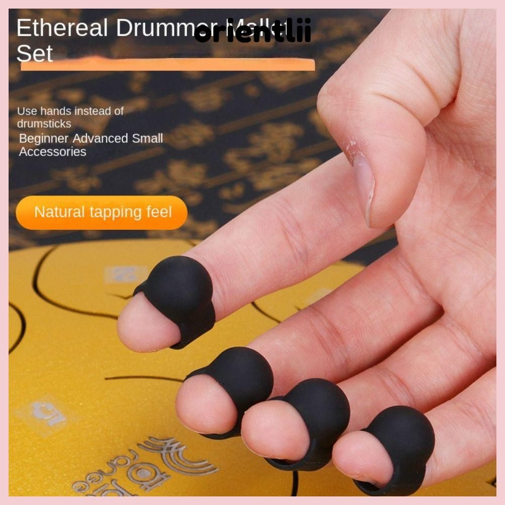 ORIENTLEE Finger Sleeve Set, Silicone 4 Pcs/Set Tongue Drum Finger ...