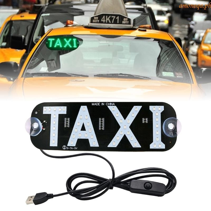 amonoqa Taxi Sign LED Light Car Window with USB and On Offf Switch for ...