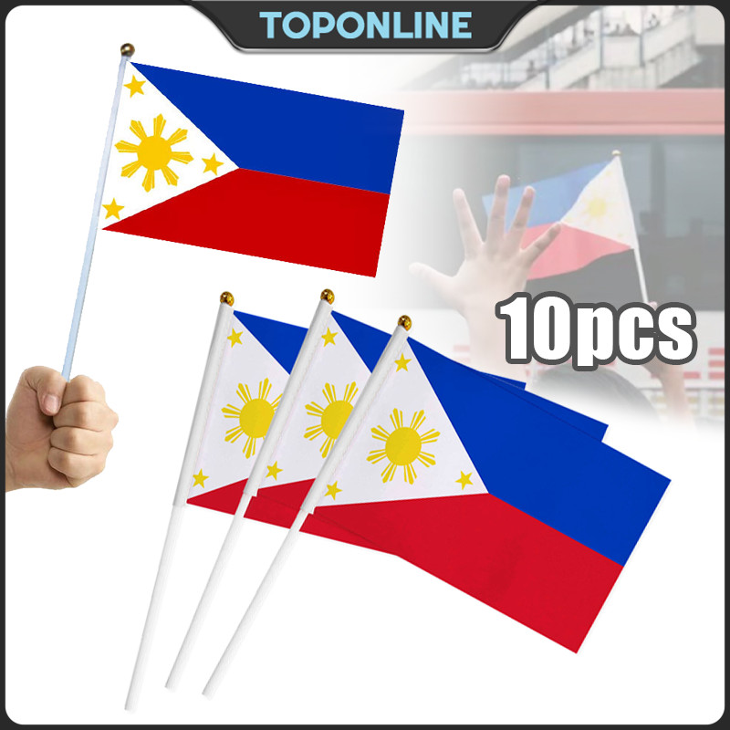 10Pcs 14*21cm Philippine Hand Waving Flag Mini Handheld Philippine Flag ...