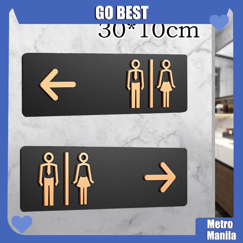 Toilet Guide Sign Wc Public Toilet Guide Sign Acrylic Restroom Prompt ...