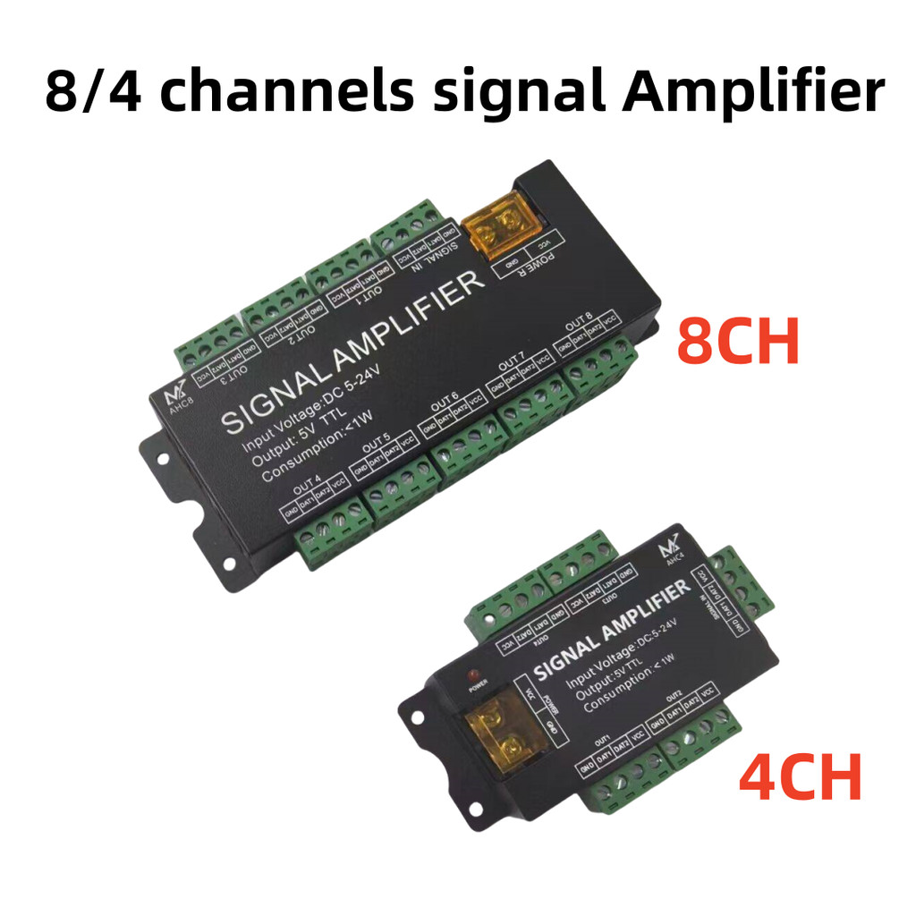 8CH LED 8/4 channels signal Amplifier 5V 12V 24V Input,5V TTL signal ...