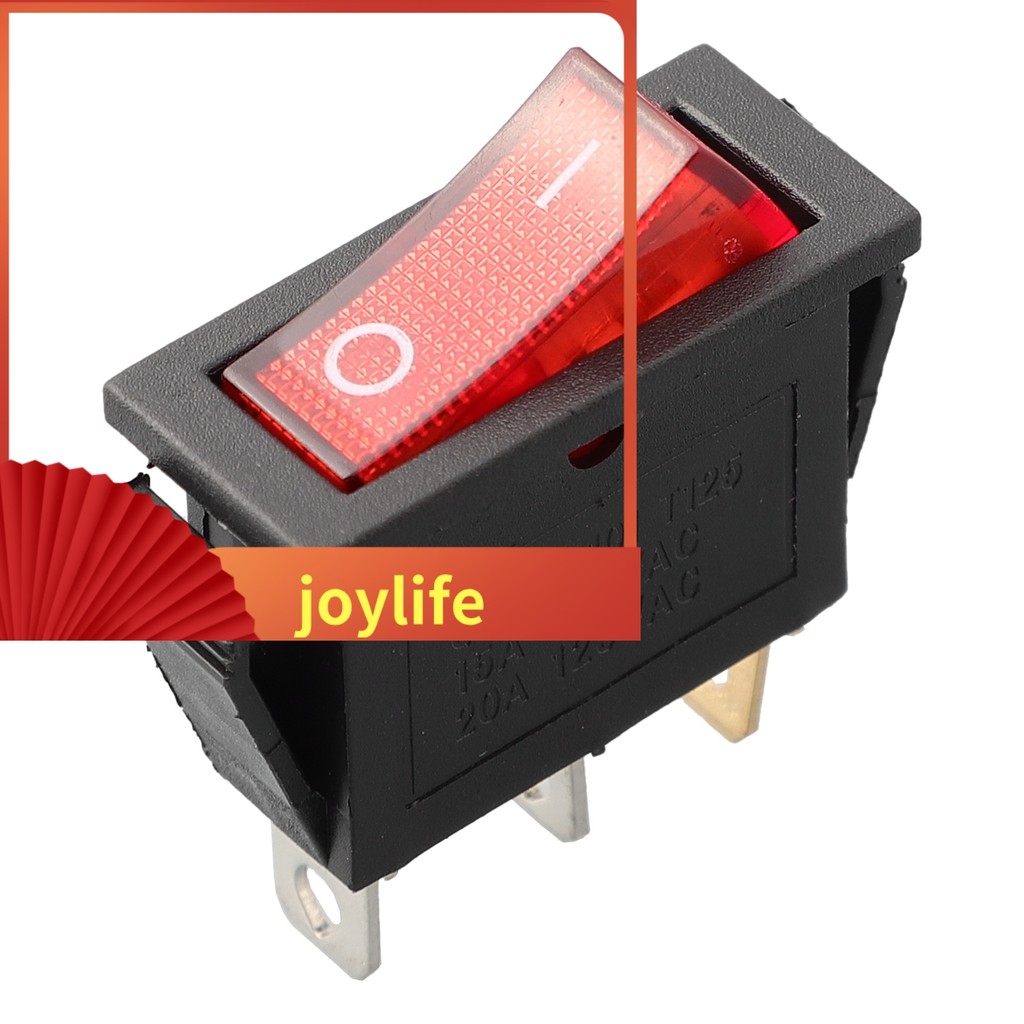 Joylife-Rectangular Latching Neon Rocker Switch ON/OFF 3 Pin Red Green ...