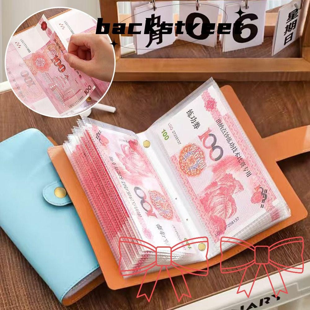 BACKSTREET 100 Envelopes Money Saving Challeng, Save Money PU Mini ...