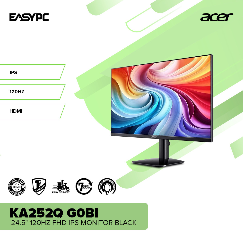 EasyPC | ACER KA252Q G0BI 24.5" 120Hz FHD IPS Monitor Black | Shopee ...