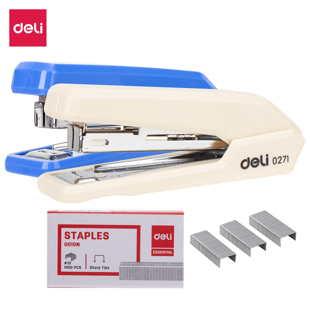 Deli Deli Deli Deli | Stapler Set of 10 (with refill) | E0272 | Shopee Philippines