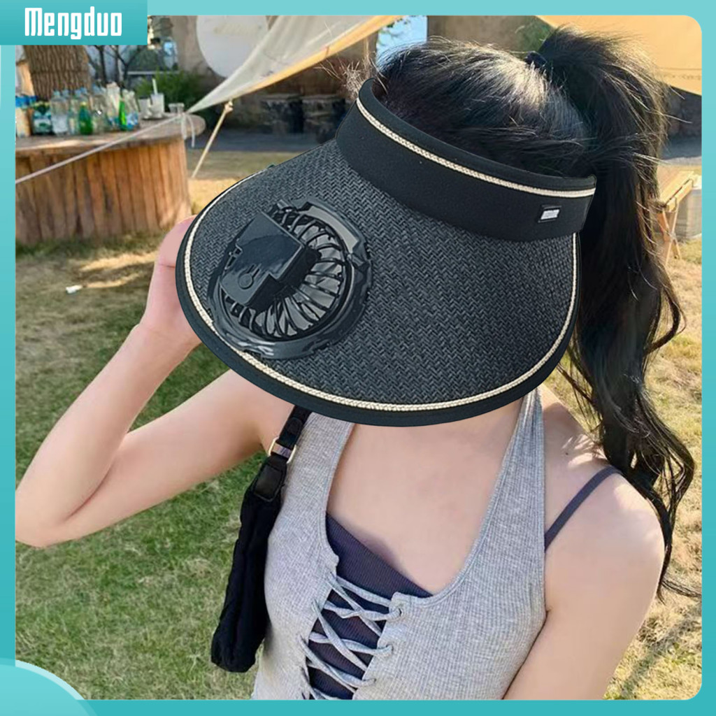 DUO| Adjustable Fit Fan Hat Fan Hat with Headband Design Foldable Sun ...