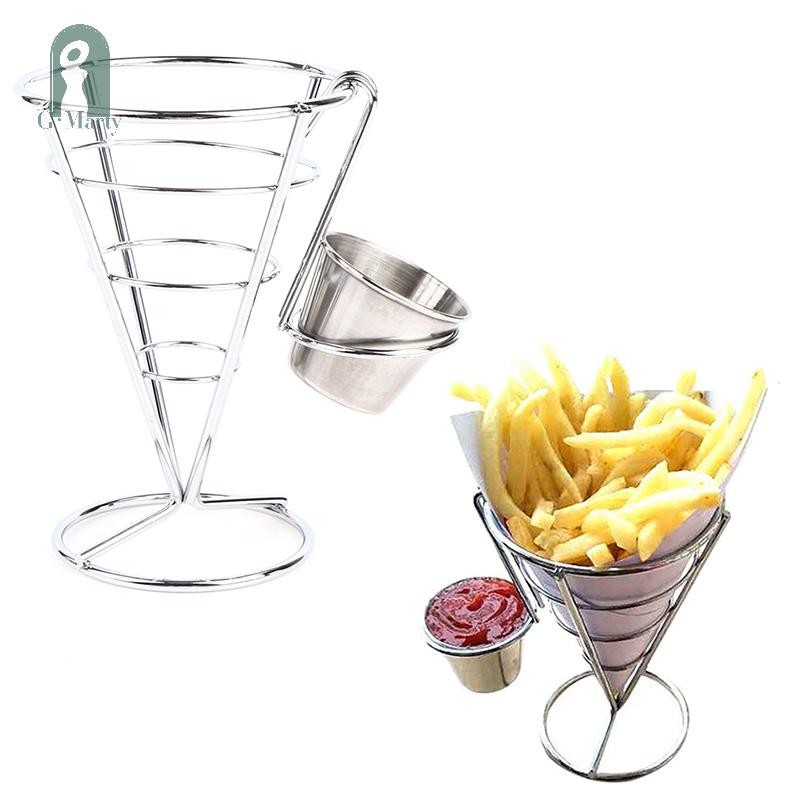 GMARTY Stainless steel French Fry Stand Cone Basket Holder for Fries ...
