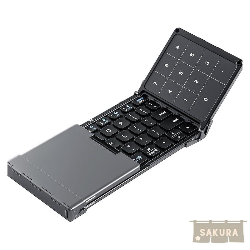iClever Foldable Bluetooth Wireless Keyboard with Touchpad/Number Pad ...