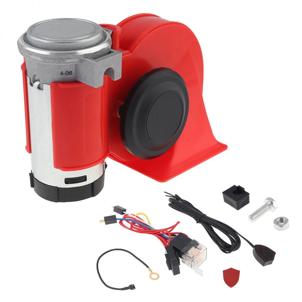 12V 150db Super Loud Electric Car Air Horn Red Train Sound Car Horn Kit ...