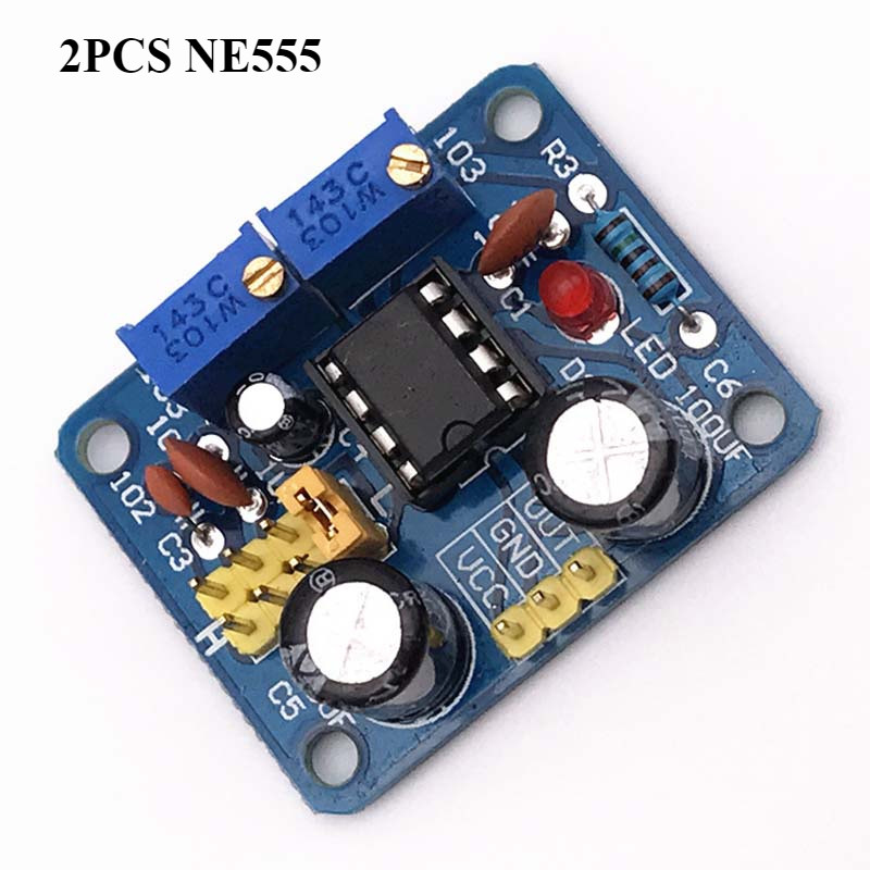 2PCS NE555 Pulse Module Adjustable Frequency Duty Cycle Square Wave ...