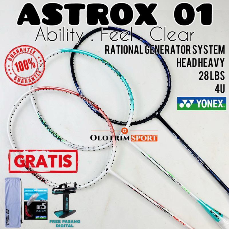 Yonex ASTROX 01 NANOFLARE 001 Ability/Feel/Clear 4U&5U Badminton Racket 100% ORIGINAL YONEX ...