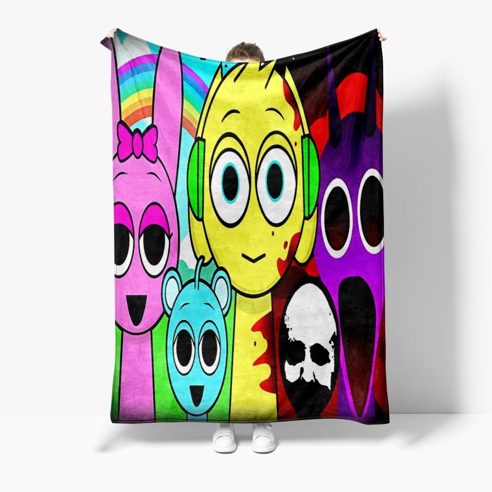 Game Sprunki Napping Blanket Flannel 3D Printed Warm Sleeping Blanket ...