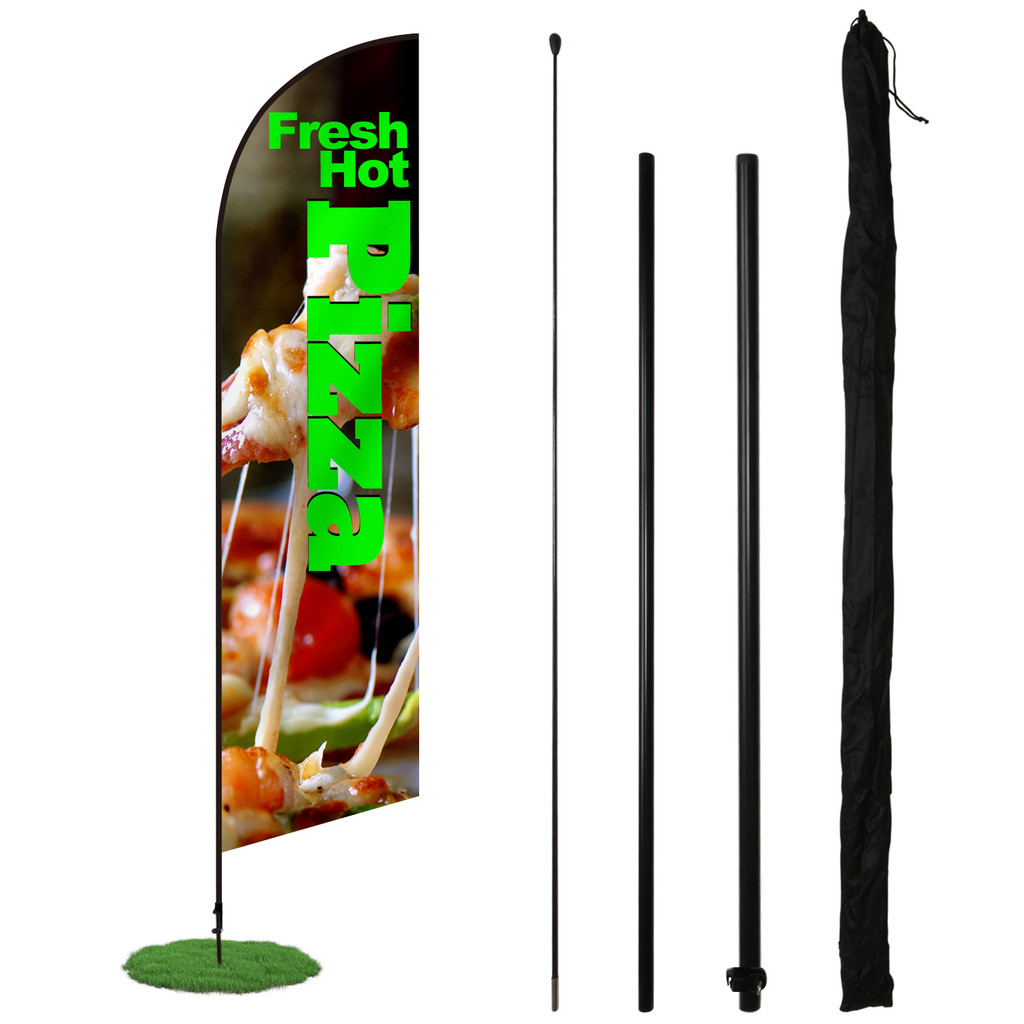 Anley Feather Flagpole Set - Assembled Flutter Banner Pole Set with ...