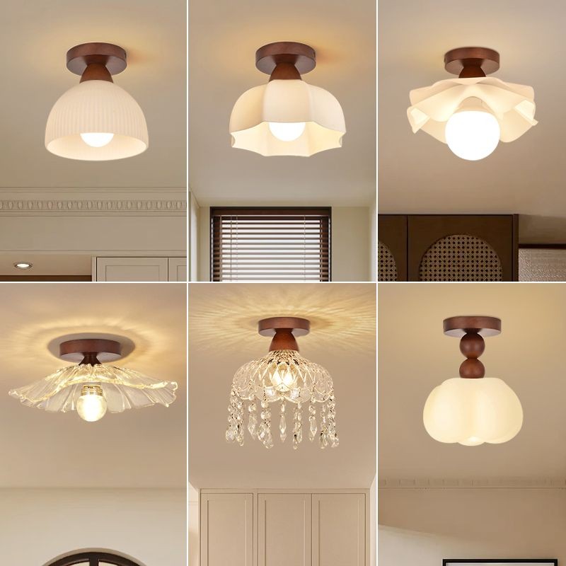 Eye Protection Aisle Light Nordic Simple Peach Wood Color Ceiling Light ...