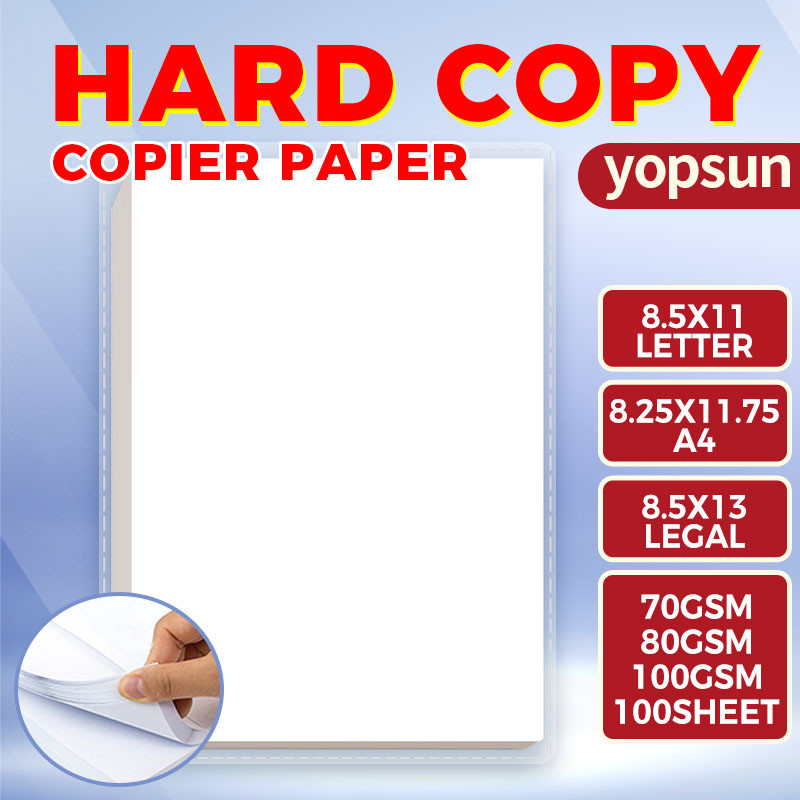 100Pcs Hard Copy Bond Paper Short / A4 / Long High Quality 70gsm ...