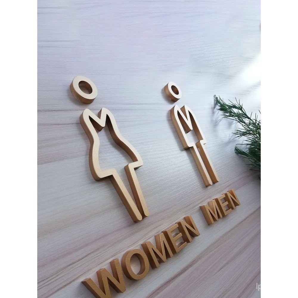 3D Men and Women Restroom Signs Creative Bathroom Signs Toilet ...