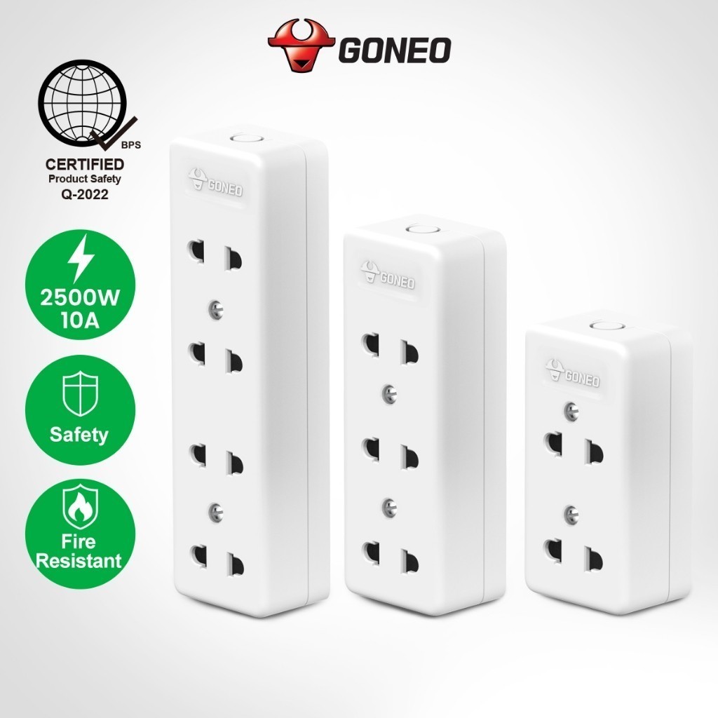 GONEO Wallmount Surface type 2,3 and 4 Gang Rewireable Wall Power Strip ...