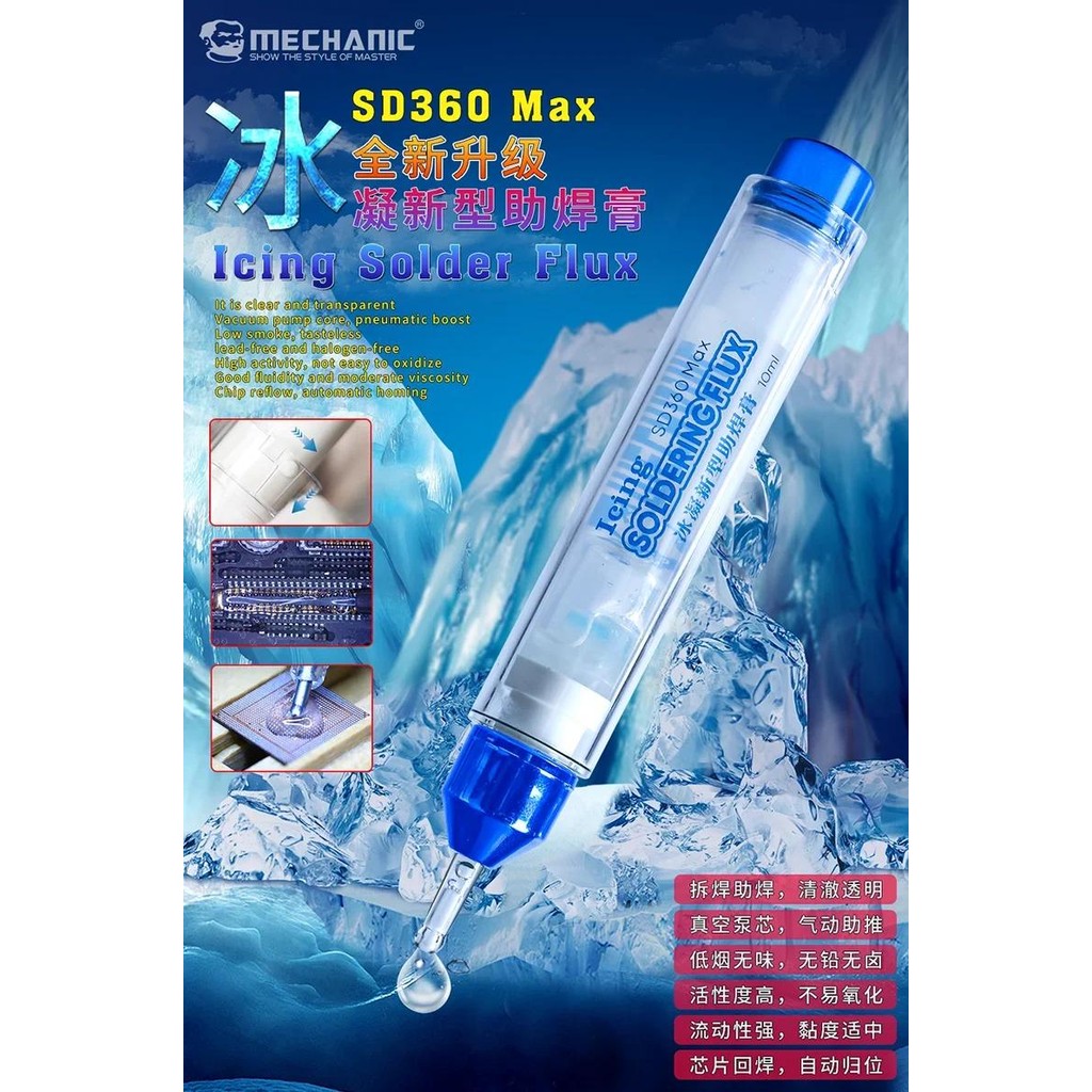 MECHANIC Icing SD360 Max 10cc No-Clean Transparent Solder Paste Welding Advanced Oil Flux For ...