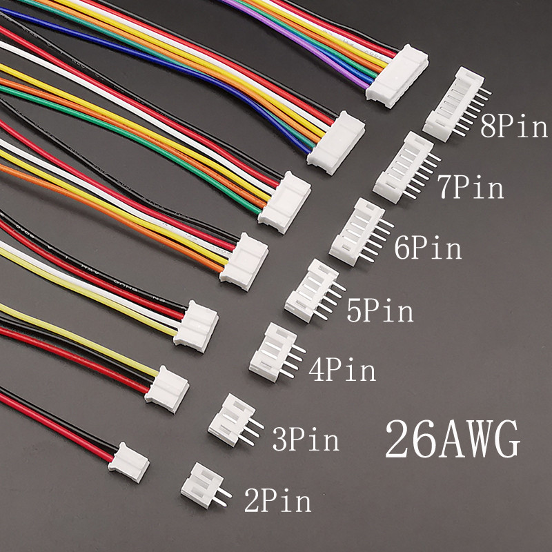 5Sets Mini Micro JST PH2.0 2.0mm Pitch 2/3/4/5/6/7/8 Pin Connectors Female and Male Plug Housing ...