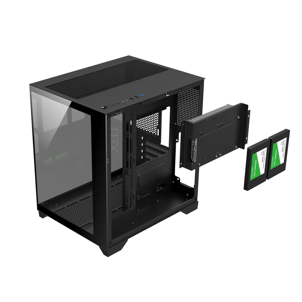 Panoramic Room mini Computer Case Tempered Glass Side Transparent ...
