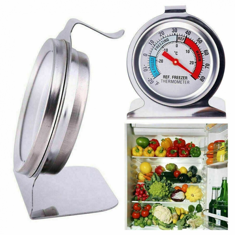 Compact and Easy to Read Stainless Steel Thermometer for Fridge ...