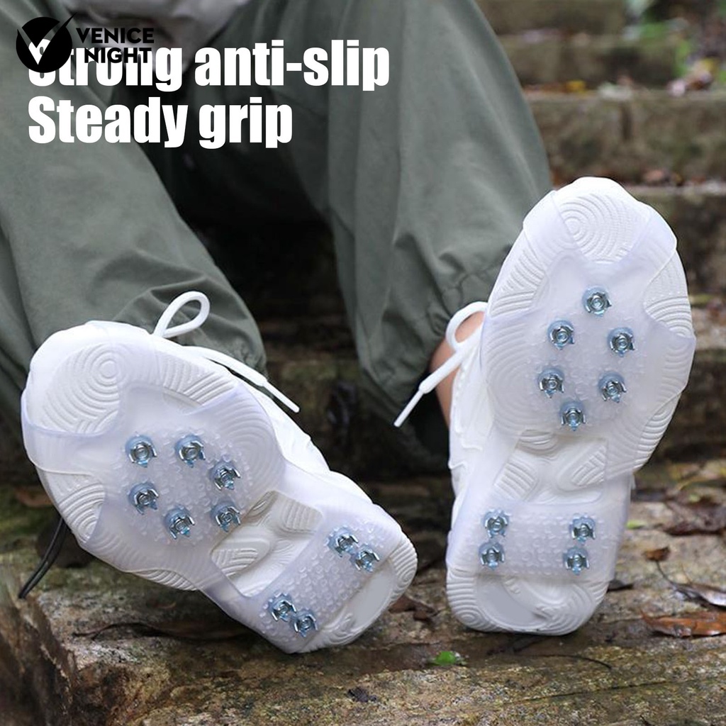 Suppmodel☚ 10 Teeth Ice Gripper For Shoes Snow Crampons Anti-slip Ice ...