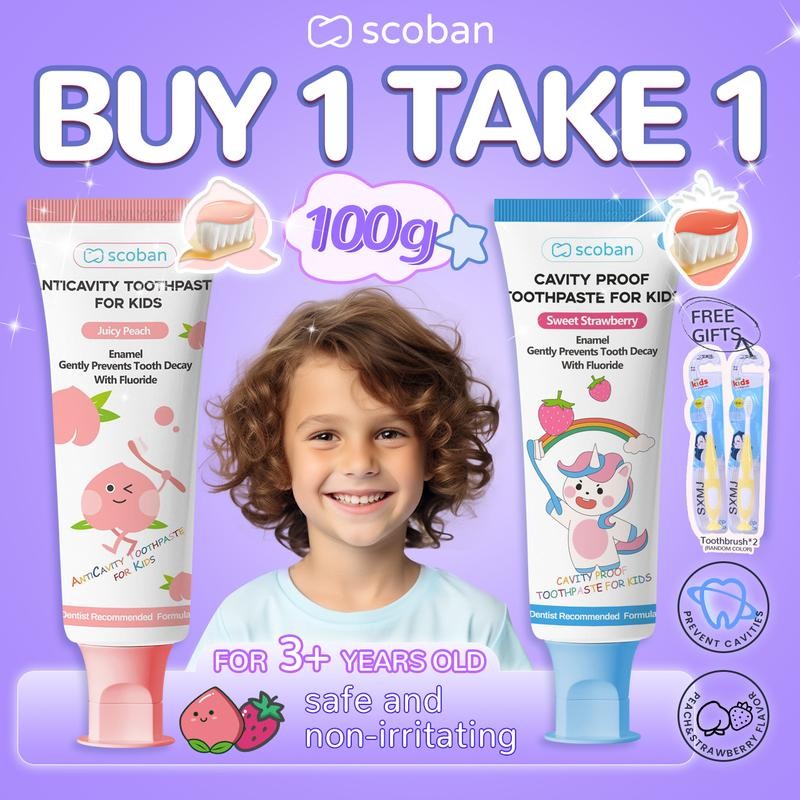 [FDA Approved] Scoban Anti-Cavity Toothpaste for Kids Age 3 years+ ...