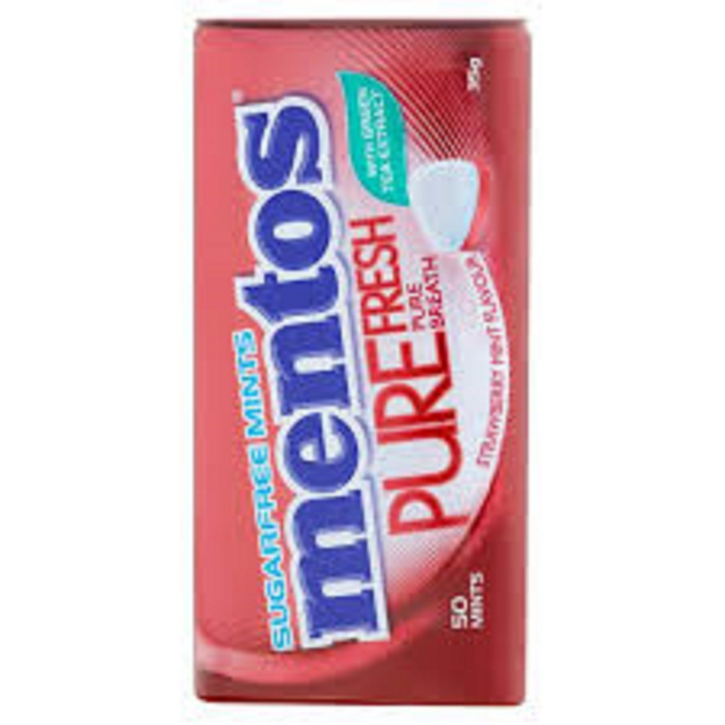 Mentos Pure Fresh Sugarfree Mints Strawberry Flavour (35g) | Shopee ...