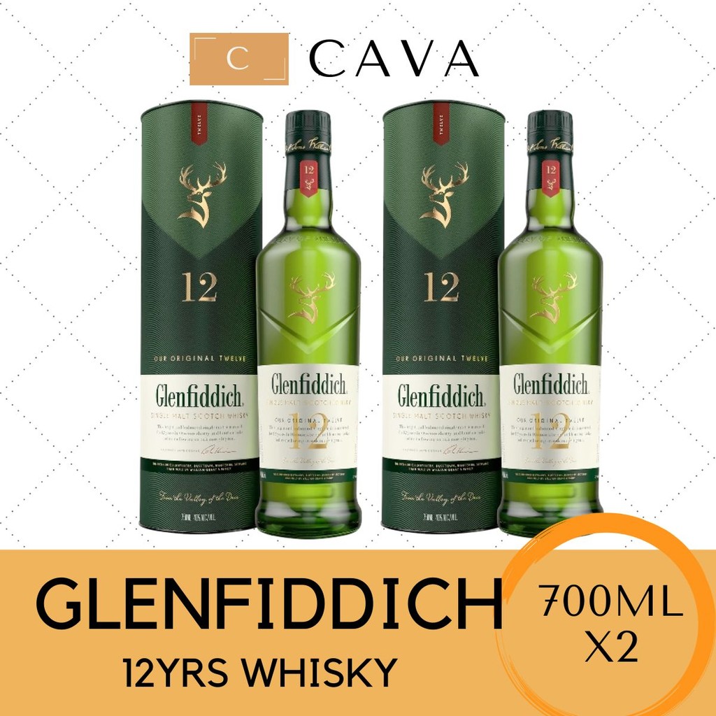 Glenfiddich Single Malt Scotch Whisky 12 Year Old 700ml 2 Pack Bundle | Shopee Philippines