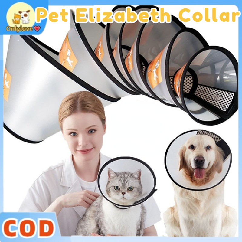Pet Elizabeth Cone E-Collar Cat Dog Head Cover Cone Adjustable Safety ...