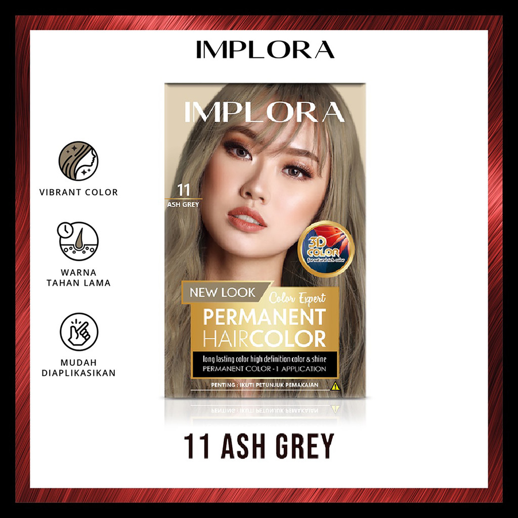Implora New Permanent Hair Color 11 Ash Gray Hair Dye | Shopee Philippines