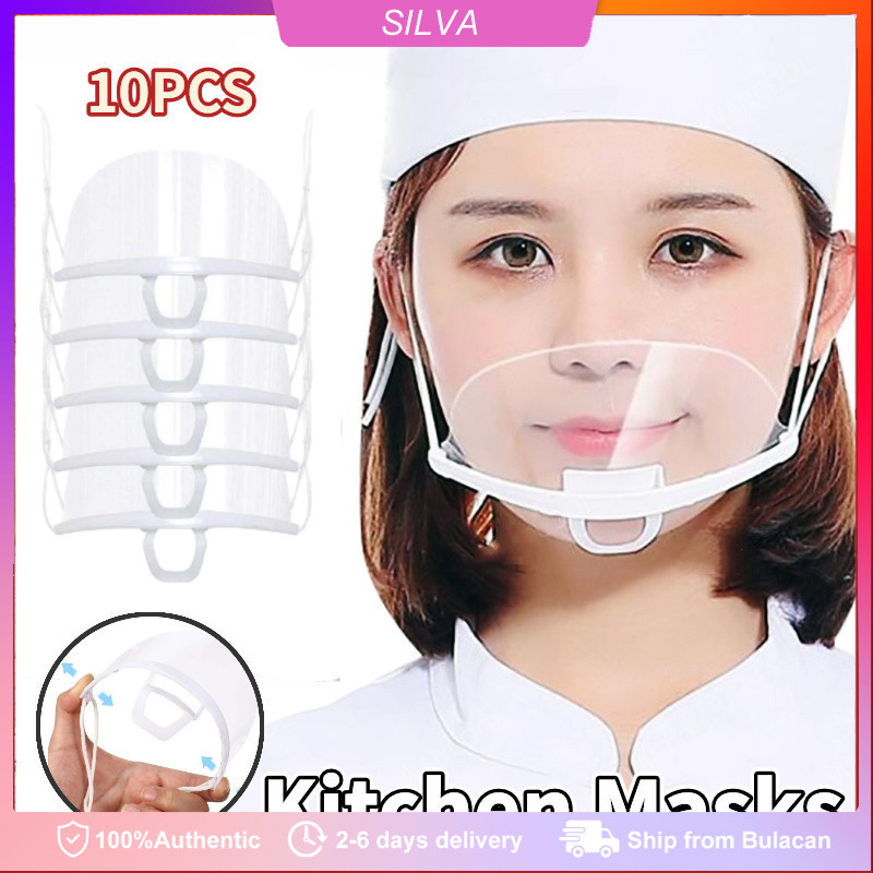 10 Pieces Reusable Food Mask Transparent Mouth Mask Transparent Safety ...