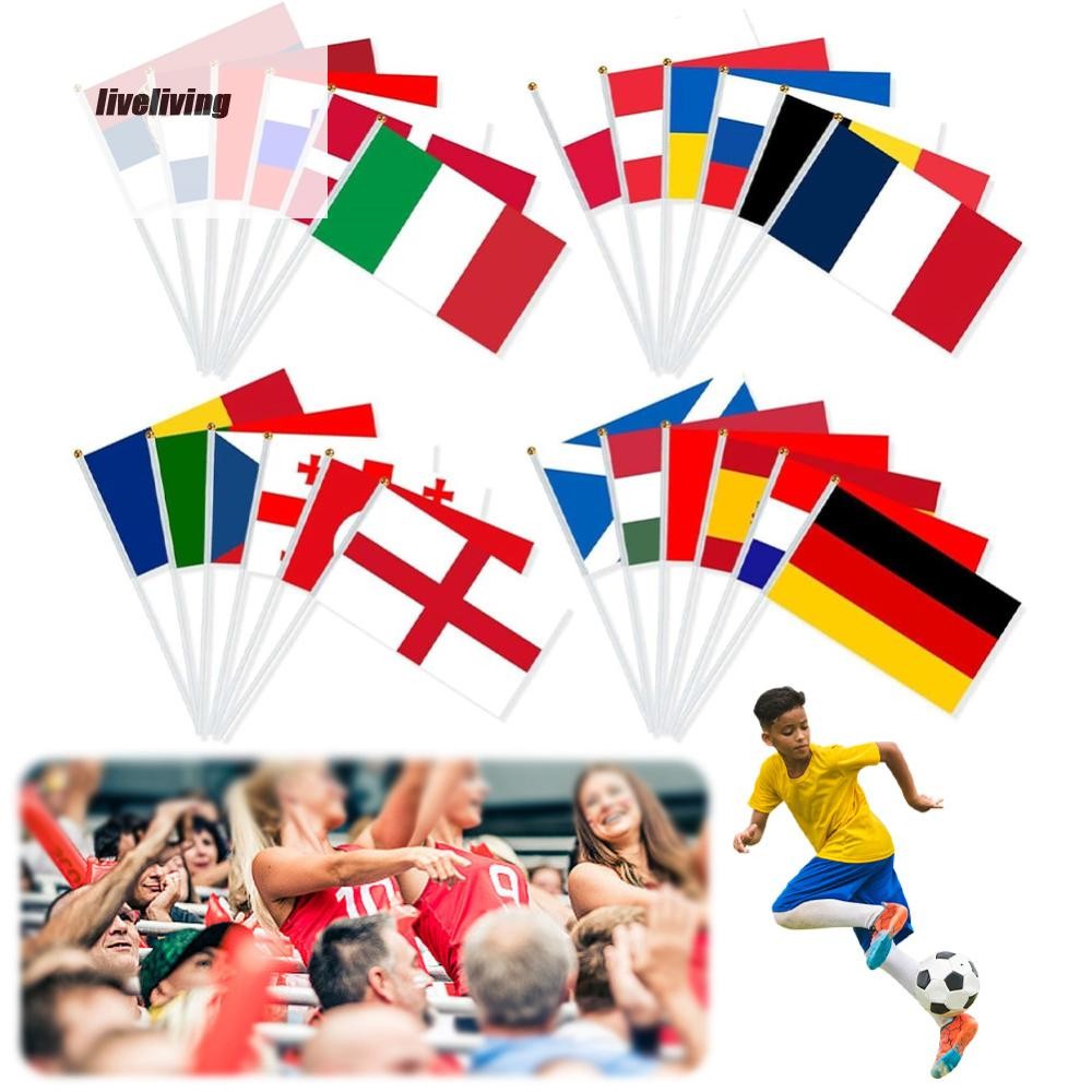 24pcs Hand Held Flag with Poles National Flag International World ...