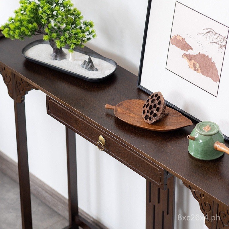 New Chinese Style Simple Living Room Solid Wood Console Lobby Altar ...