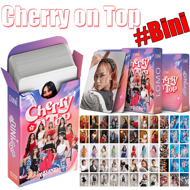 55 Pcs BINI Photocards Cherry on Top Holographic Card Mikha Maloi Colet Lomo Card Aiah Colet ...