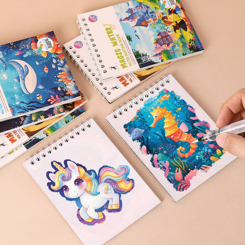 Magical Book Water Drawing Painting Papers Reusable Coloring Book ...