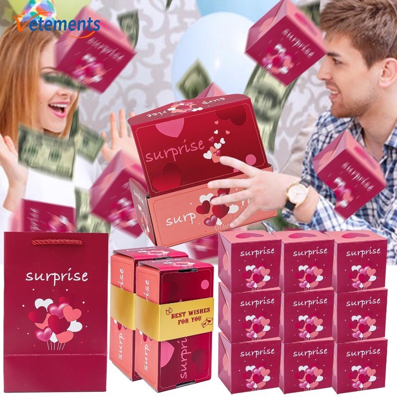 Anniversary Valentine Day Surprise Pop Up Gift Box - DIY Folding Bounce ...
