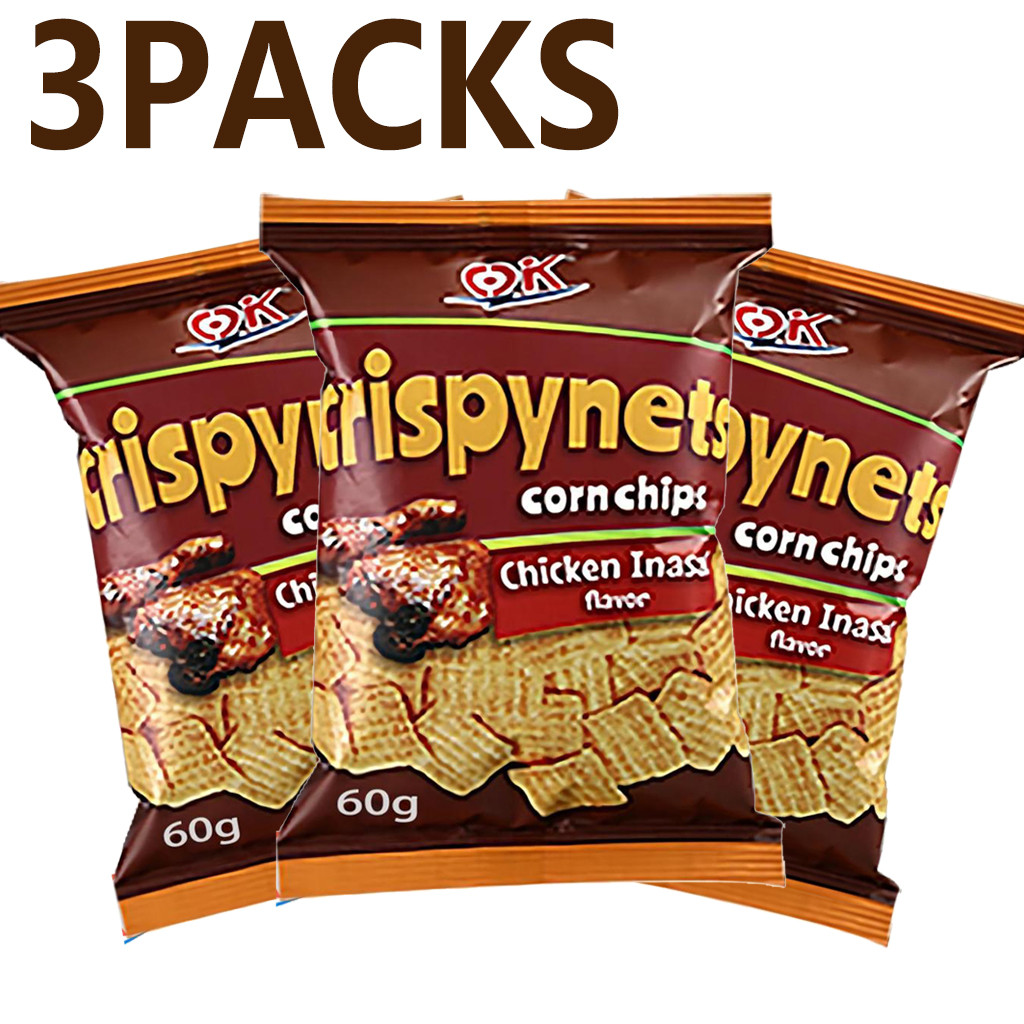 OK CRISPYNETS CHICKEN INASAL Corn Chips 60G 3PCS | Shopee Philippines