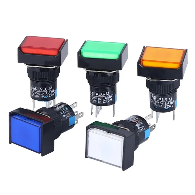 1pc Push Button Switches 5V 12-24V 220V Momentary LED Illuminated ...